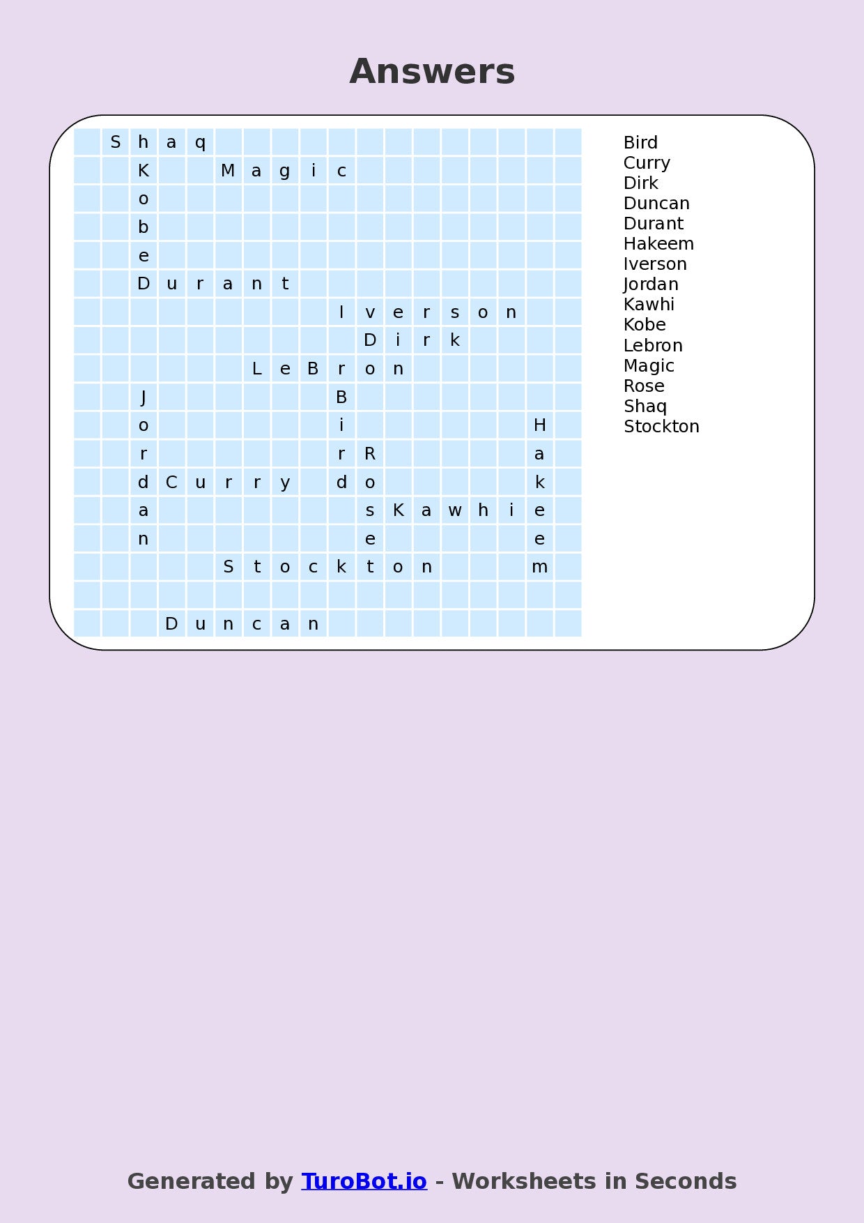 Year 7 General Knowledge Find a Word Worksheet – Names of Famous Baske ...