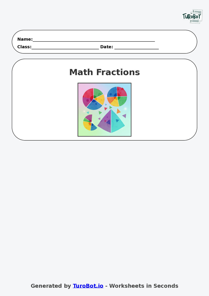 Year 6 Math Worksheet – Fractions of Shapes (Abstract) – TuroBot