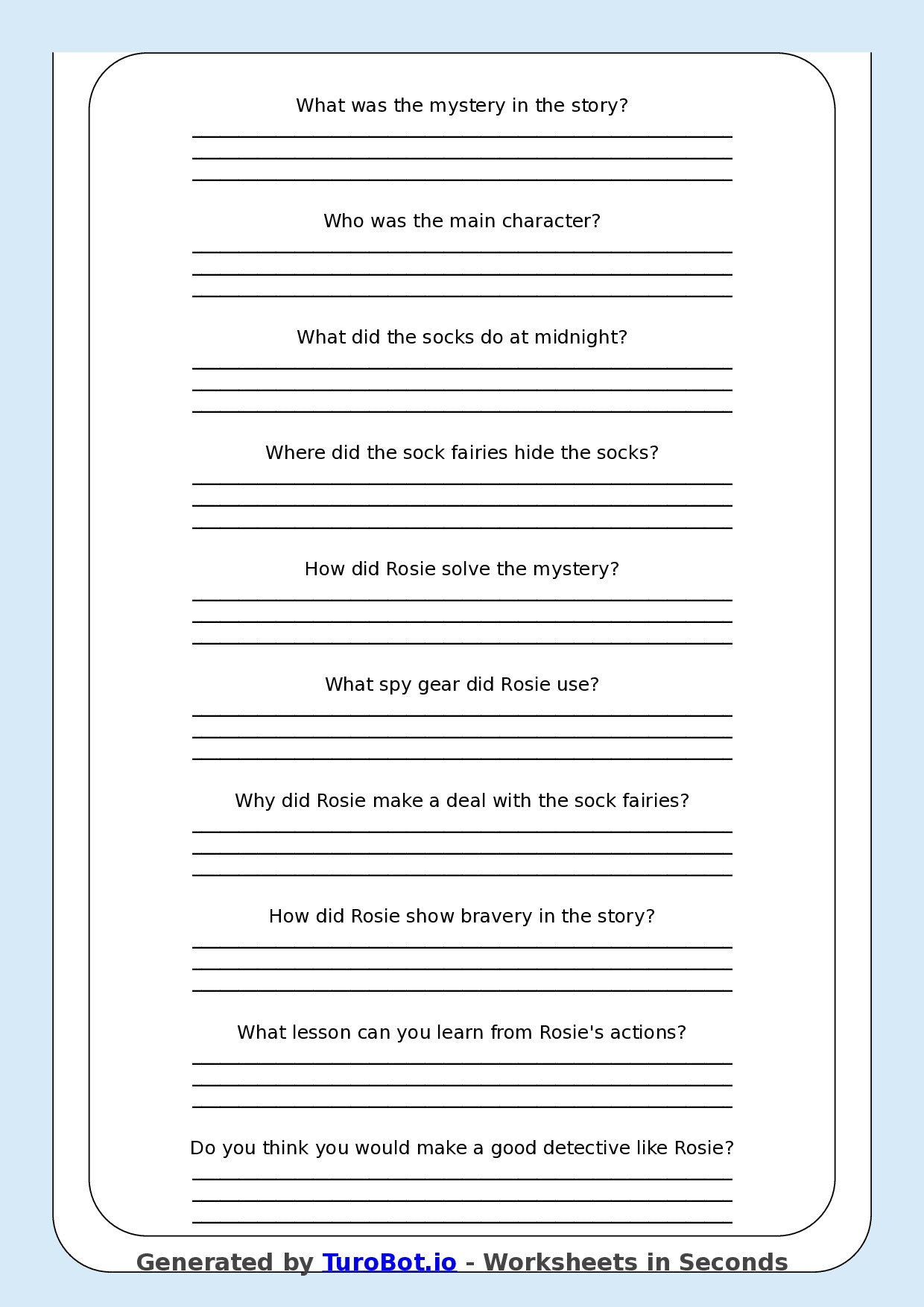 Free Year 3 Reading Comprehension Worksheet – The Mystery of the ...